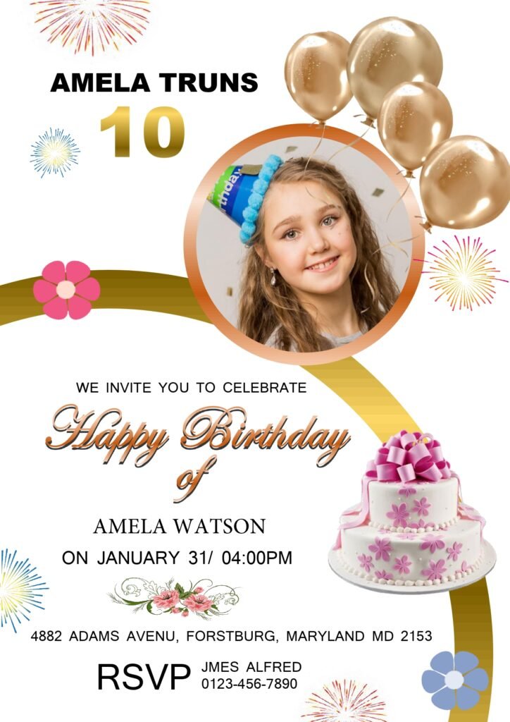 Birthday Invitation Card Template In MS Word - MS point