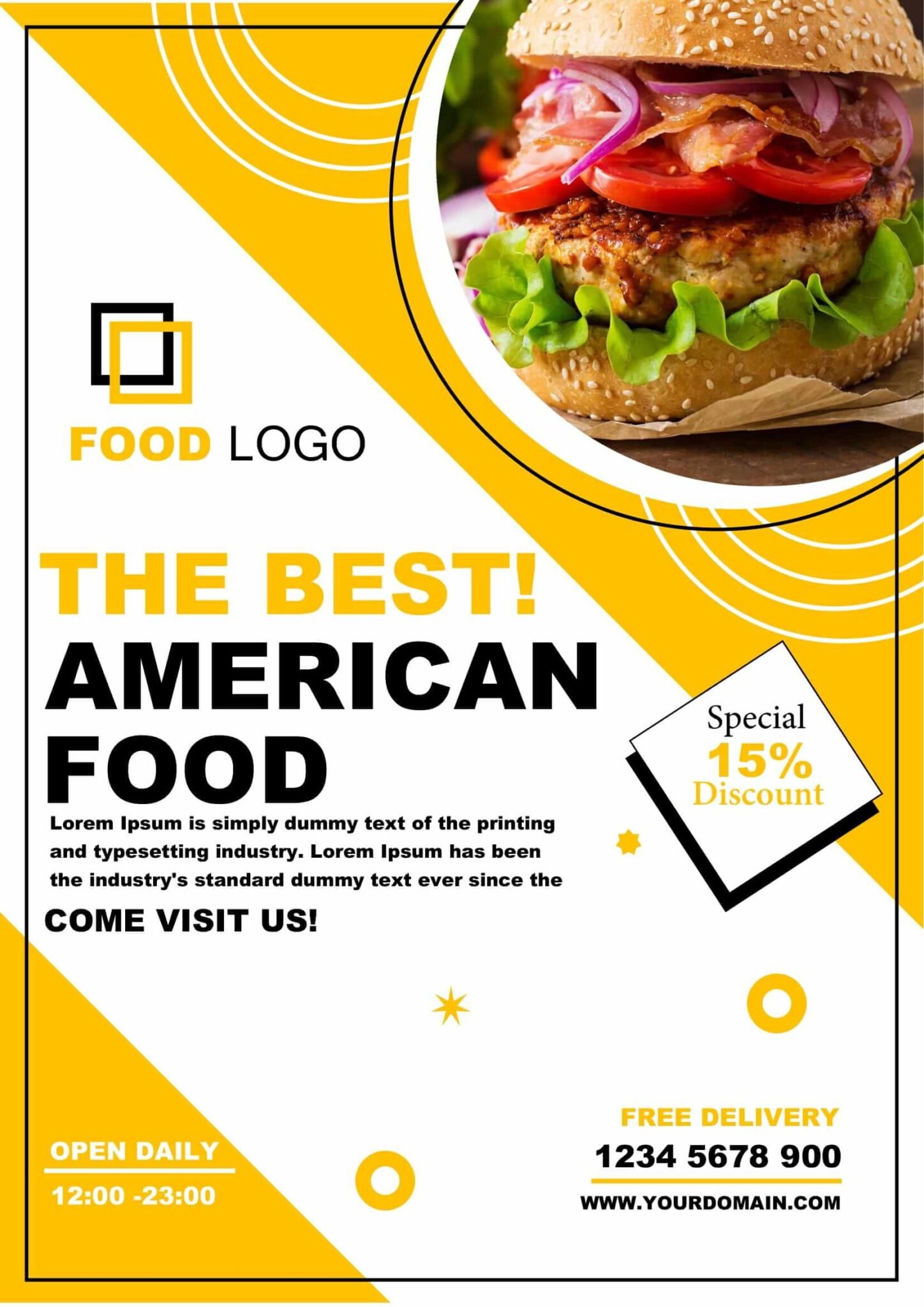 Free Fast Food Flyer Template In MS Word - MS point