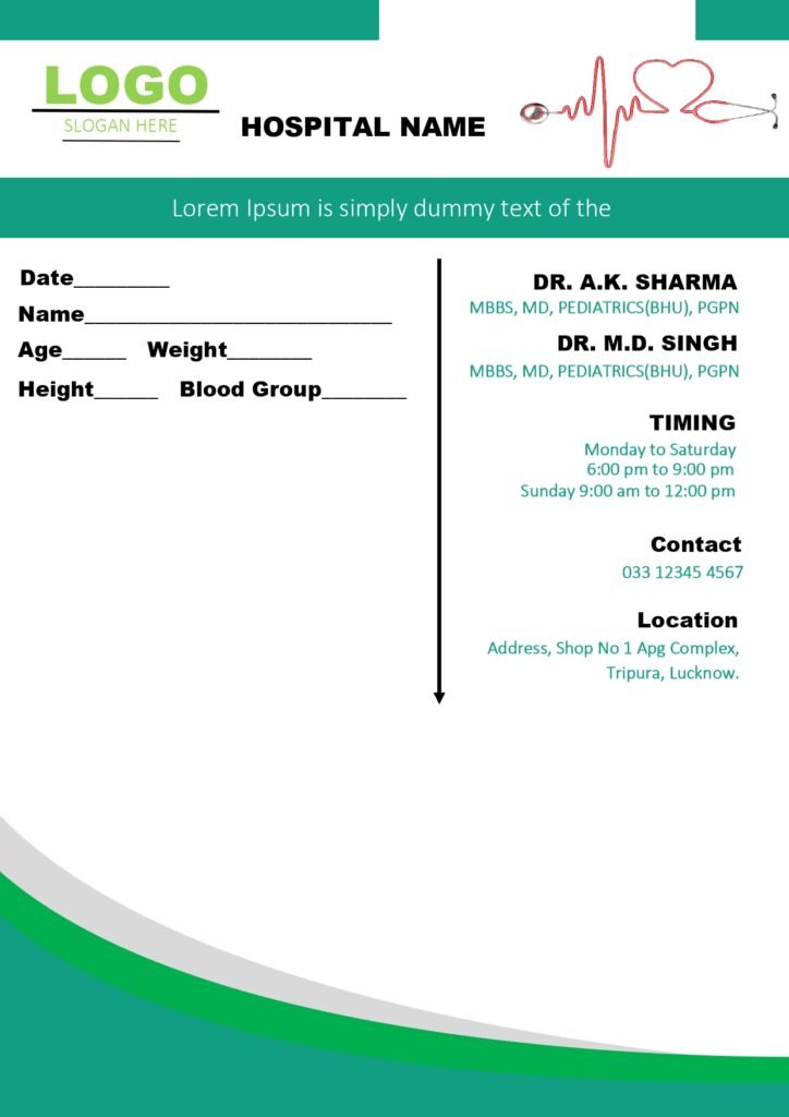 Doctor Prescription Format in MS Word - MS point