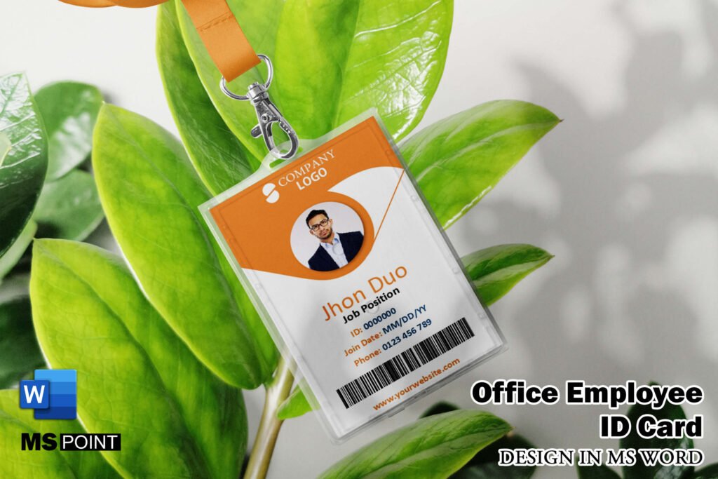 Office Employee ID Card Design In MS Word - MS point