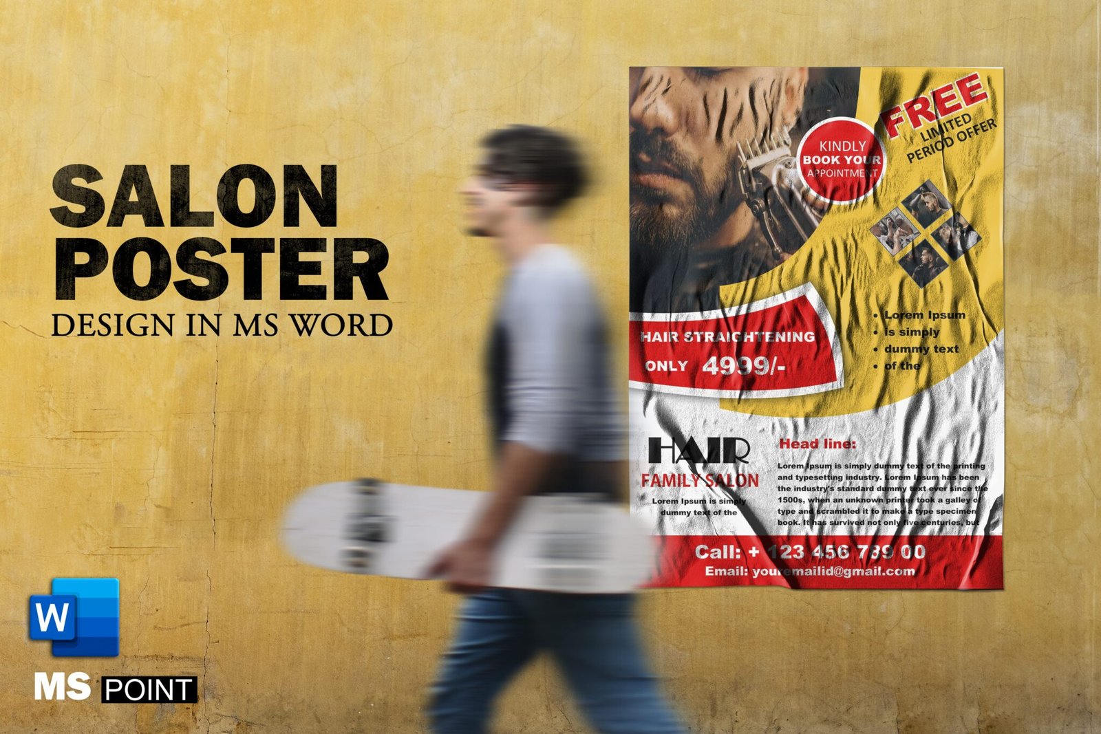Salon Poster Design Template in MS Word - MS point