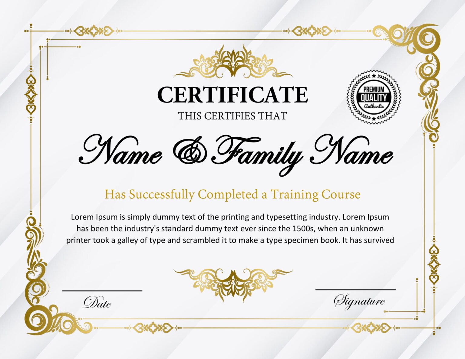 Training Certificate Template in MS Word - MS point