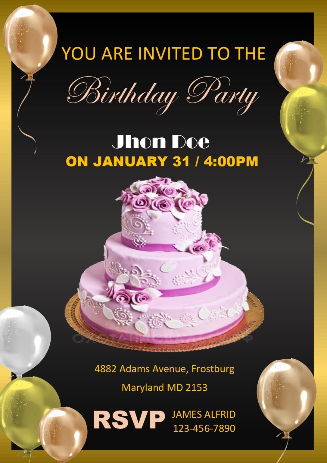 Best Birthday Party Invitation Card Template In MS Word