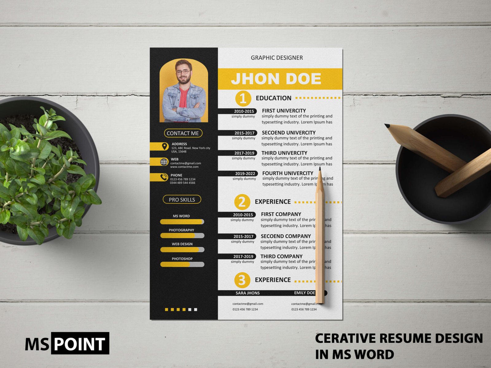 Creative Resume Design Template - MS point