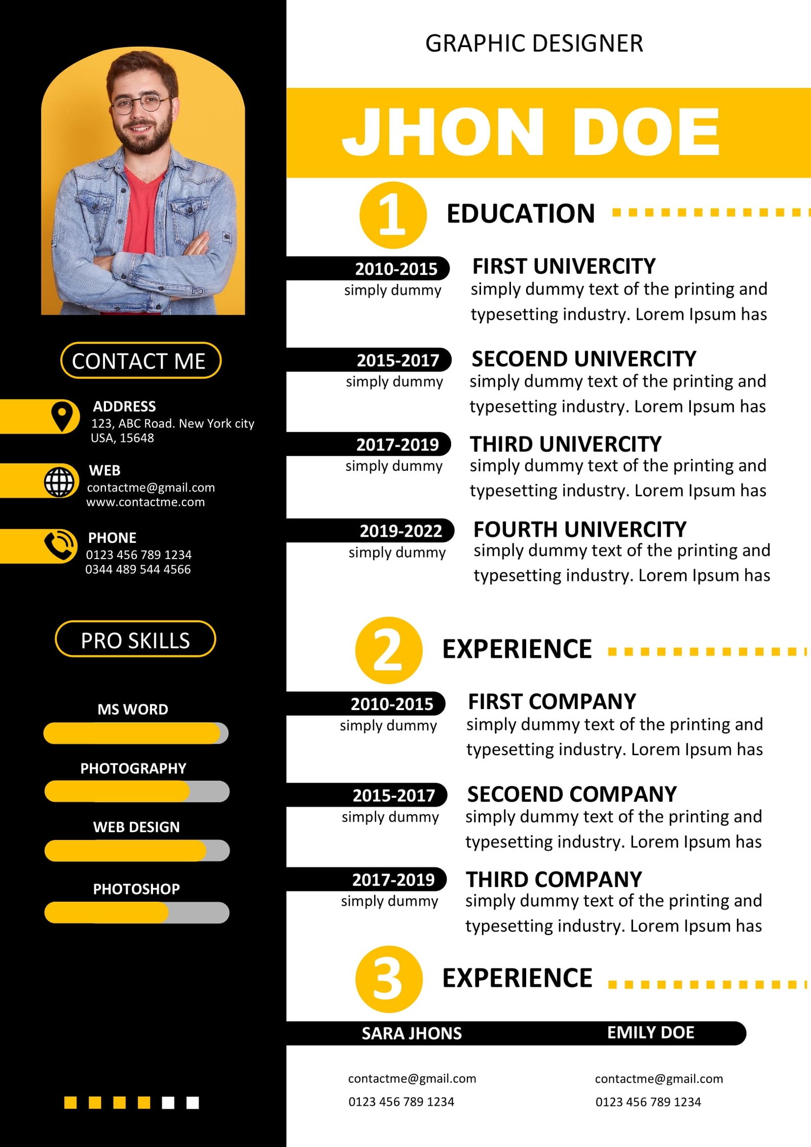 Creative Resume Design Template - MS point