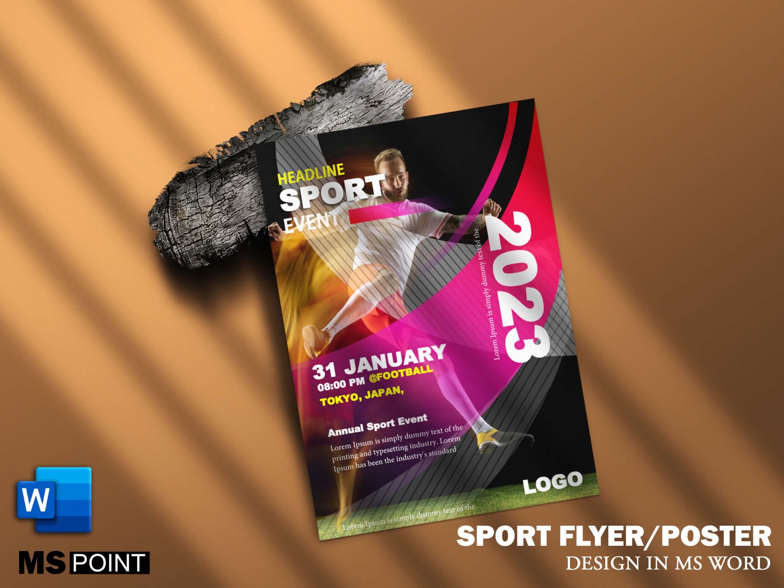 Sports Flyer Design Template In MS Word - MS point