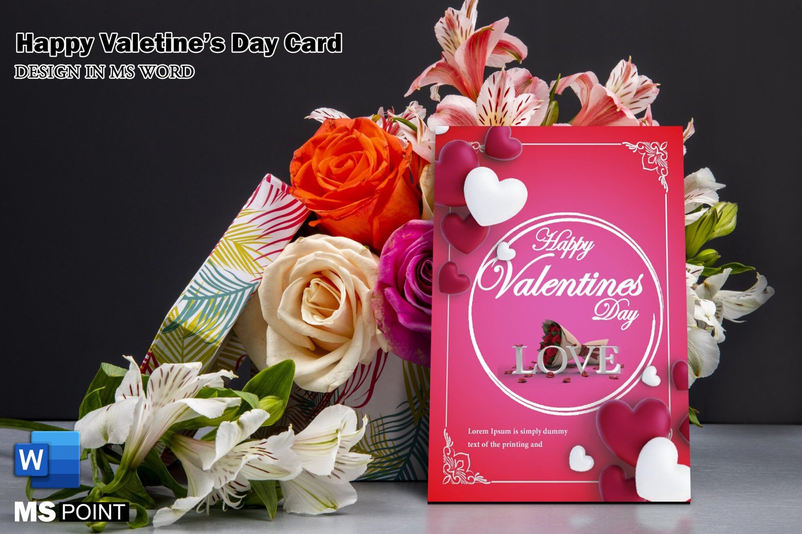 Happy Valentine's Day Card Design Template in MS Word