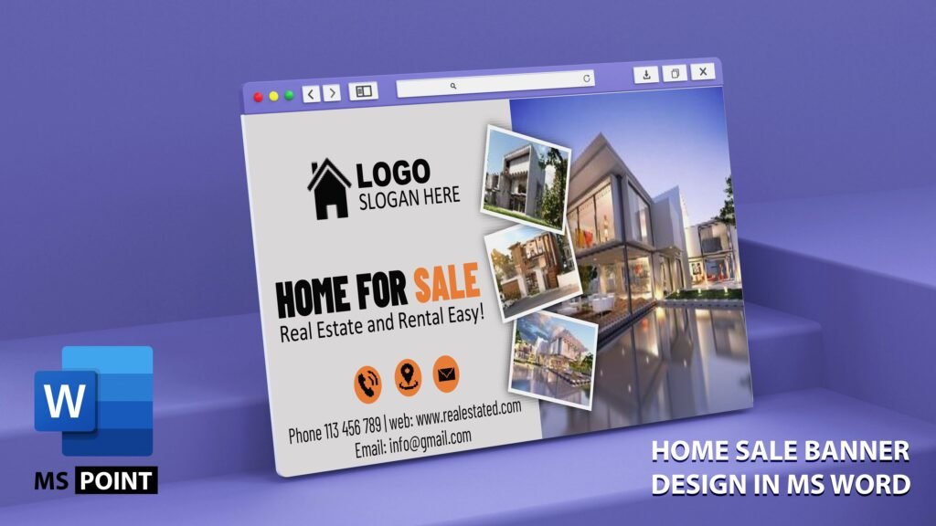 Home Sale Banner Design Template In MS Word - MS point