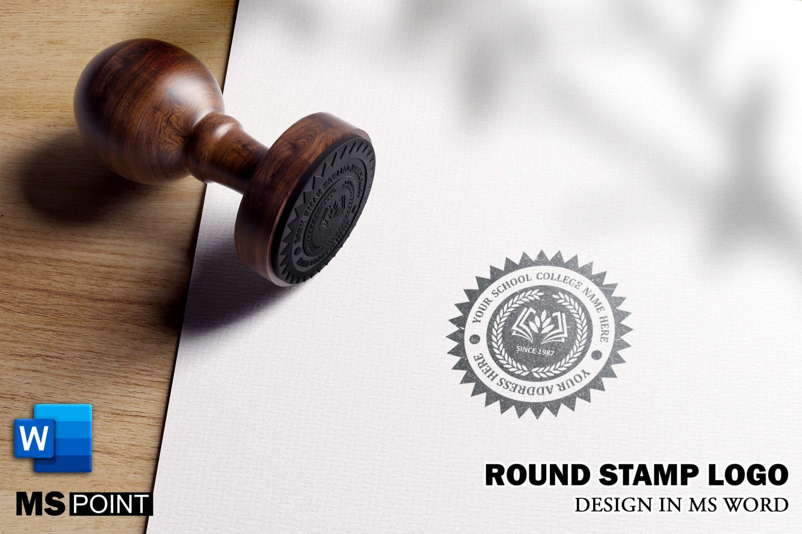 Free Round Stamp Logo Design Template in MS Word - MS point