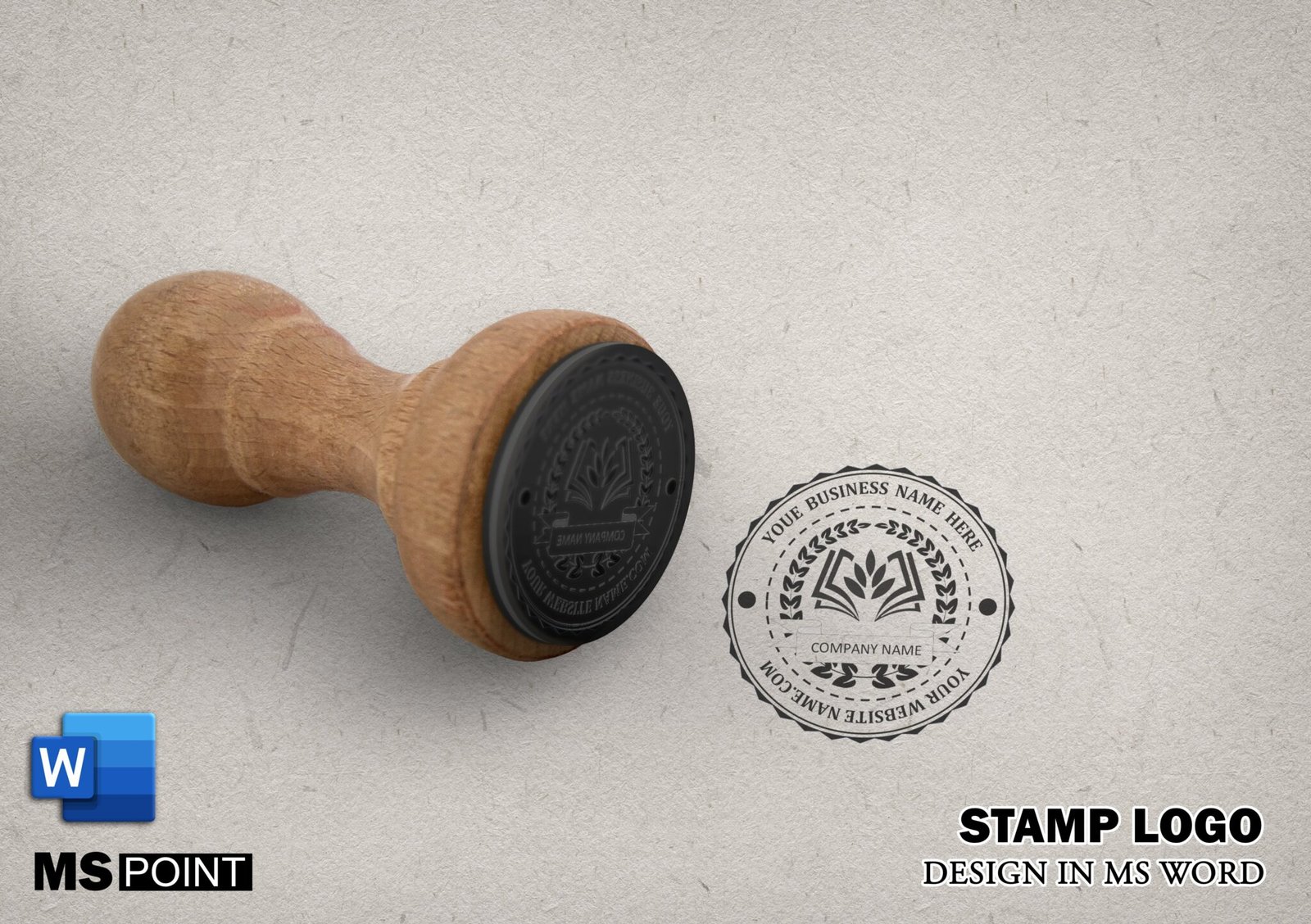 Stamp Logo Design Template in MS Word - MS point