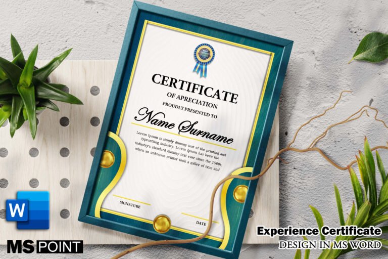Free Experience Certificate Design Template in MS Word Free Experience Certificate Design Template in MS Word