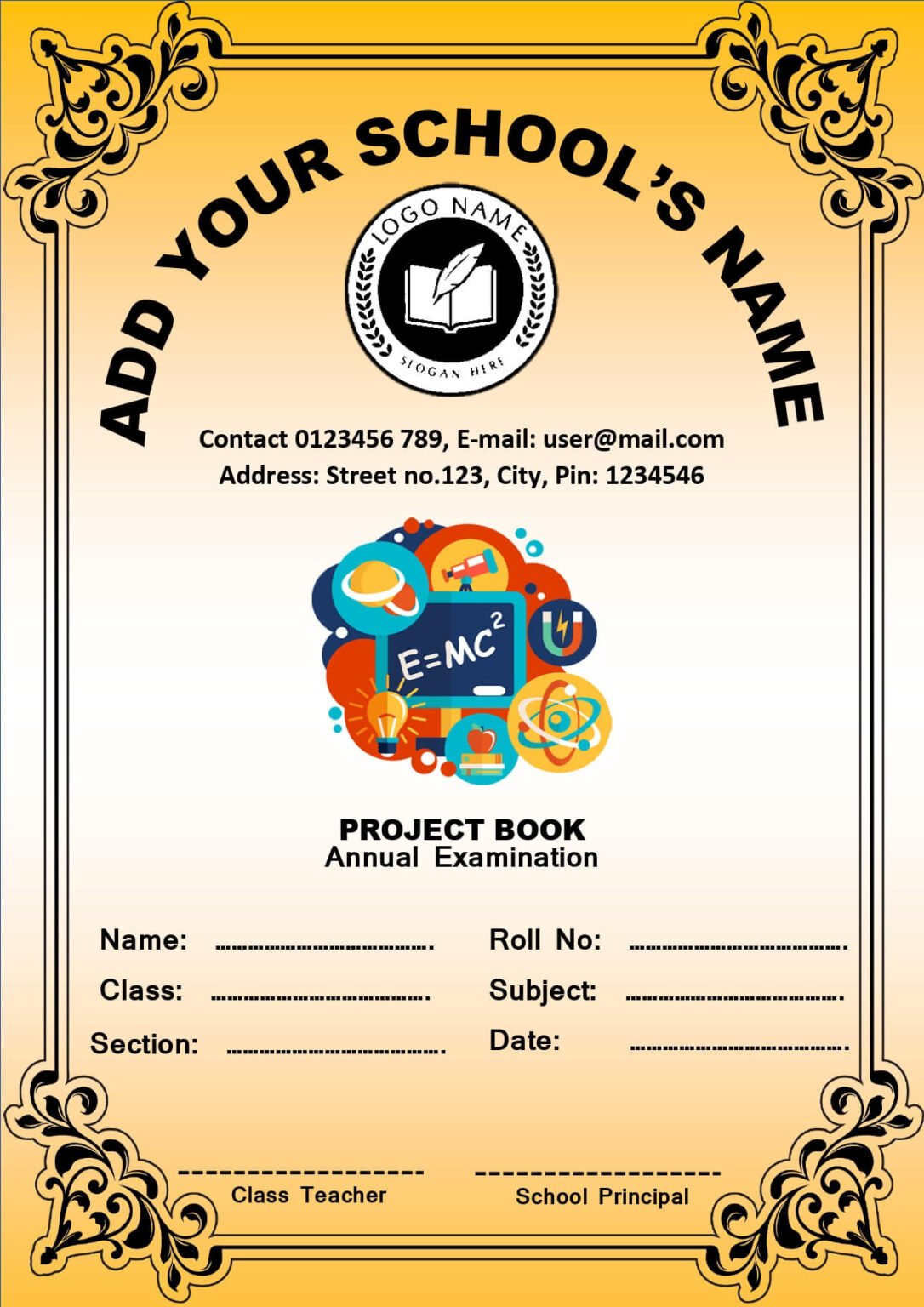 Science Project Cover Page Design Template In MS Word