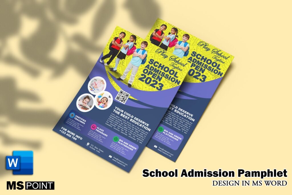 School Admission Pamphlet Design Template in MS Word